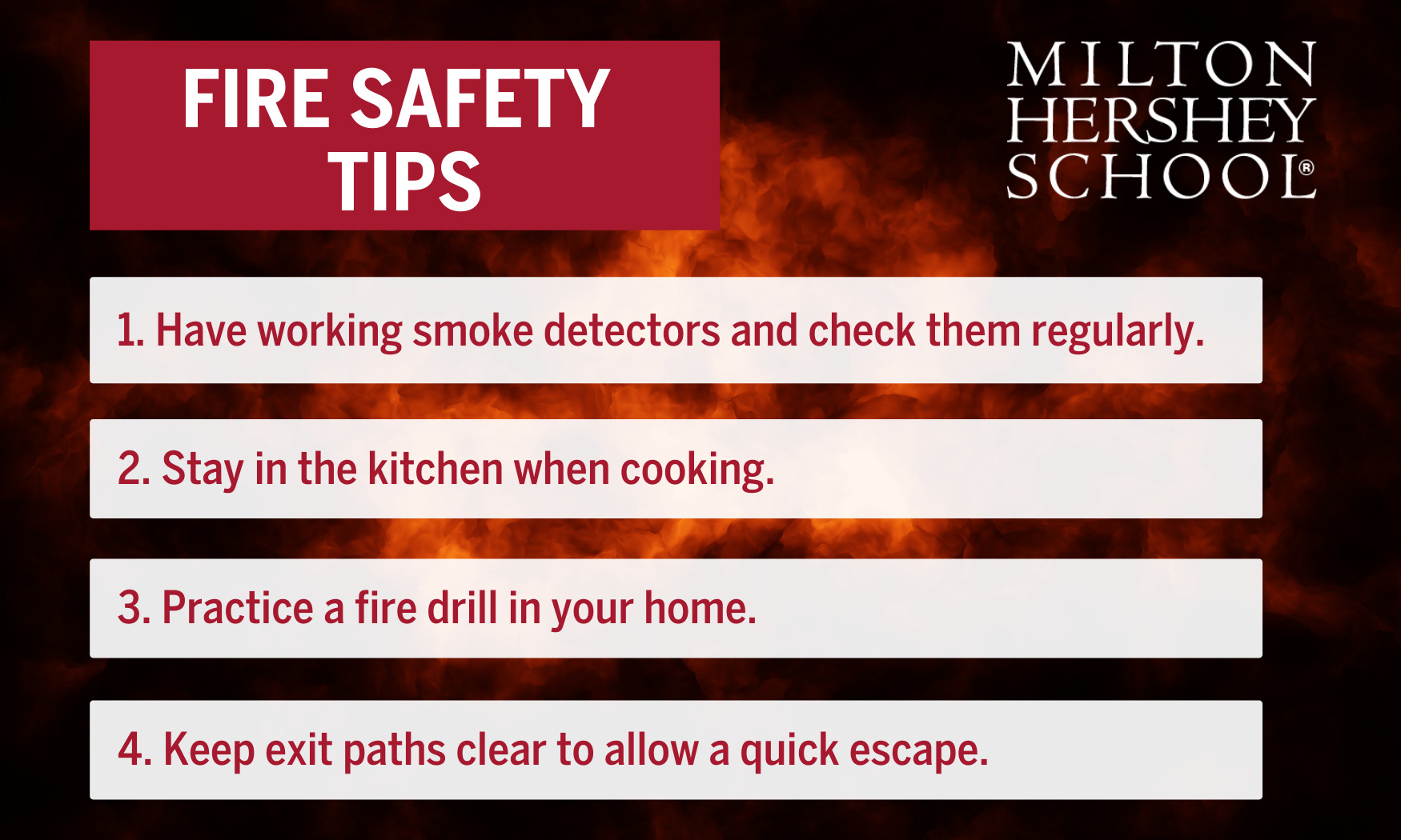 Milton Hershey School Houseparent Teaches Seniors About Fire Safety